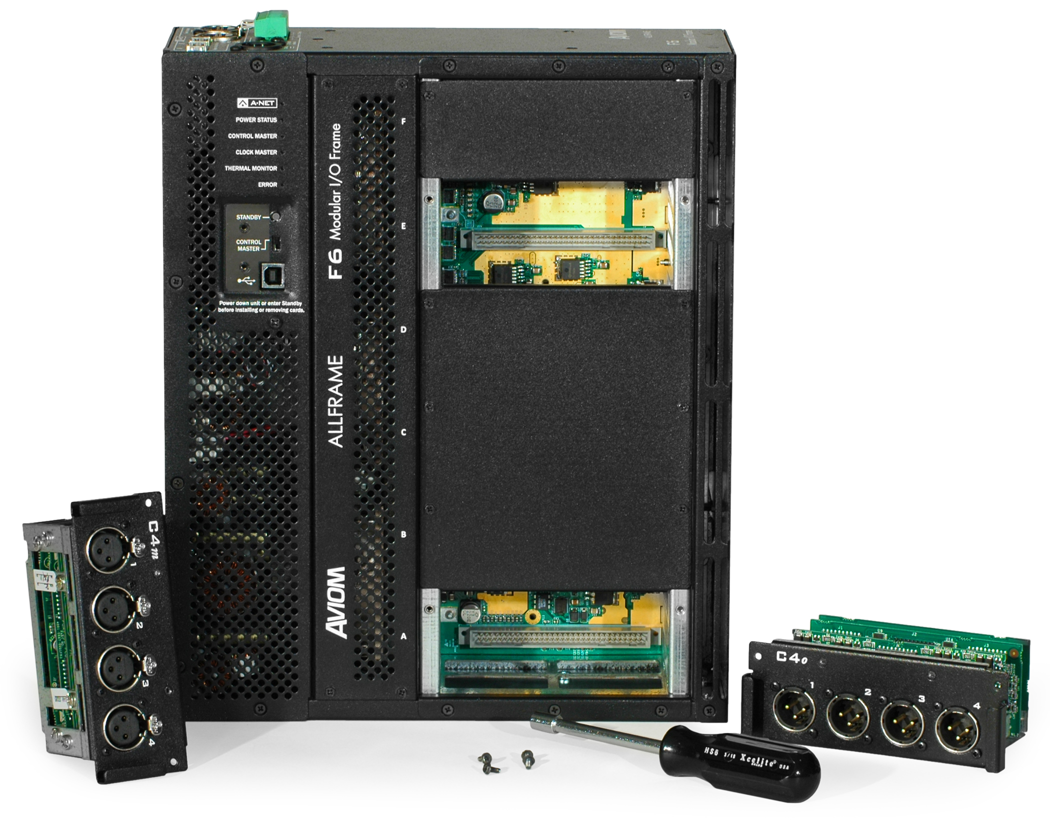 Aviom Products | AllFrame Multi-Modular I/O System: F6 Modular I/O Frame